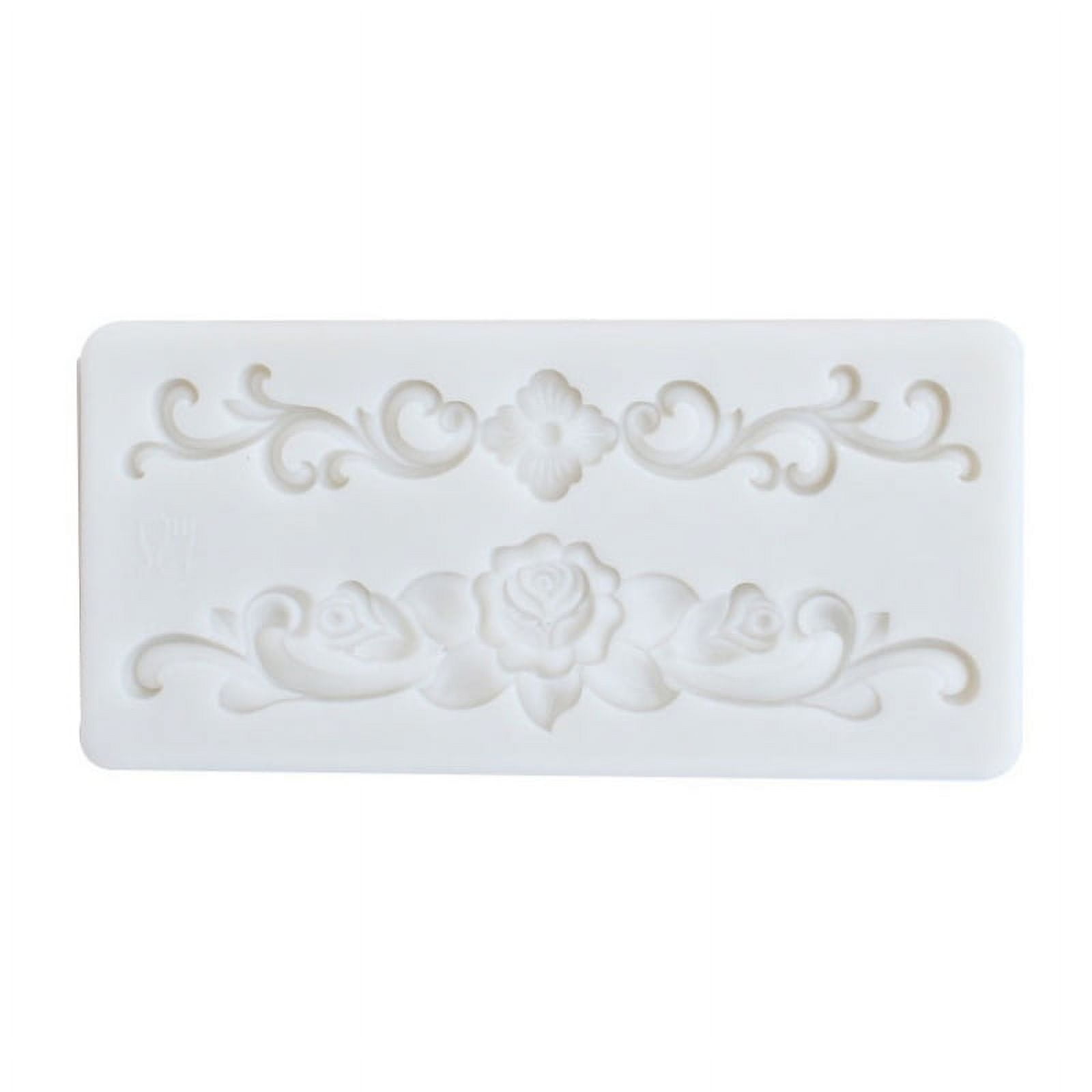 Baroque Scroll Corner Relief Silicone Lace Mold Chocolate Clay DIY ...