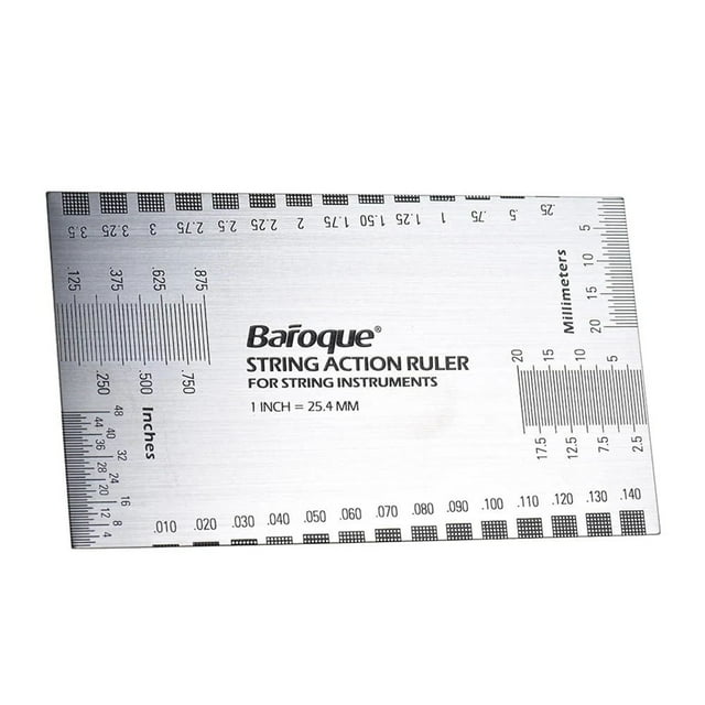 Baroque String Action Ruler Gauge Tool in/mm for Guitar Bass Mandolin ...