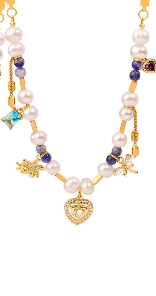 "Baroque-Style Freshwater Pearl & Natural Stone Beaded Necklace ...