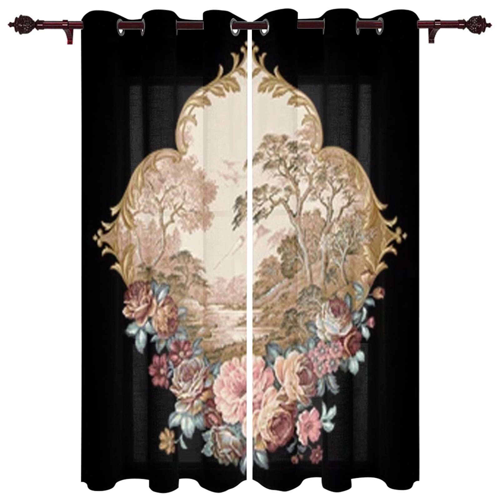 Baroque Style Luxury Curtains Living Room Bedroom Window Curtain ...