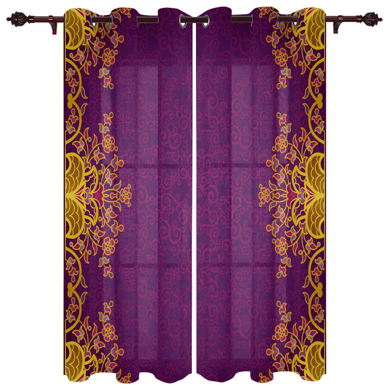 Baroque Style Luxury Curtains Living Room Bedroom Window Curtain ...