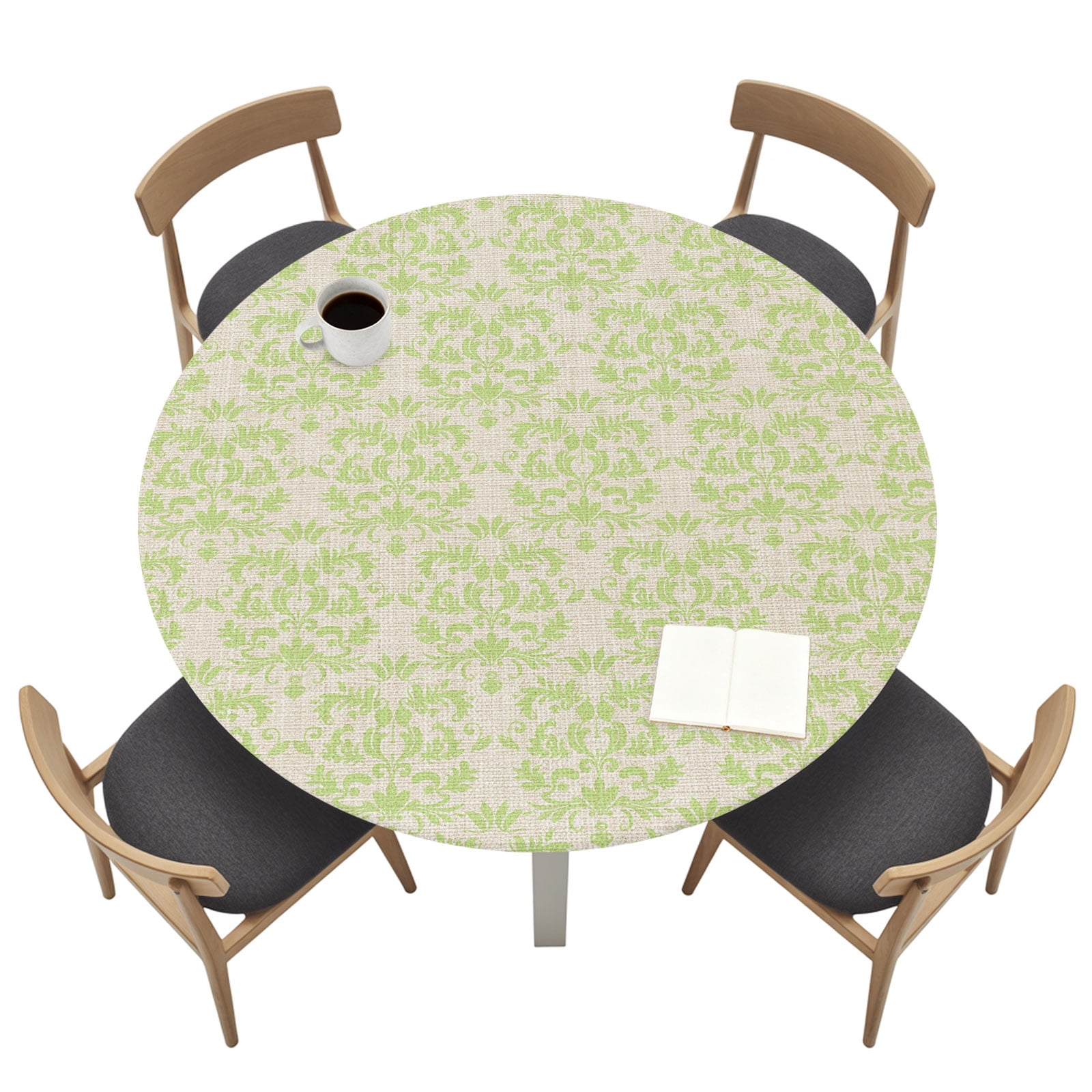 Baroque Style Round Fitted Tablecloth with Elastic Edged, Baroque ...