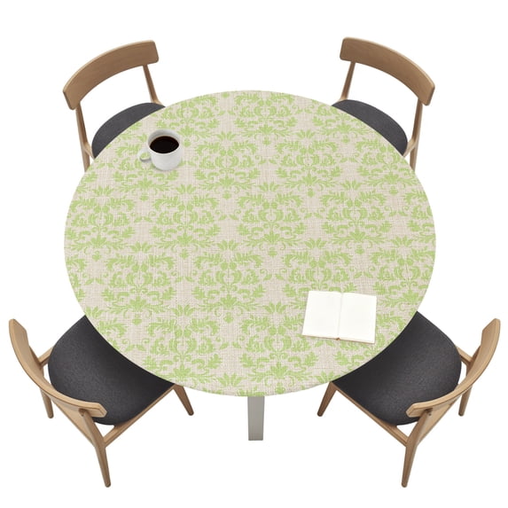 Baroque Style Round Fitted Tablecloth with Elastic Edged, Baroque ...