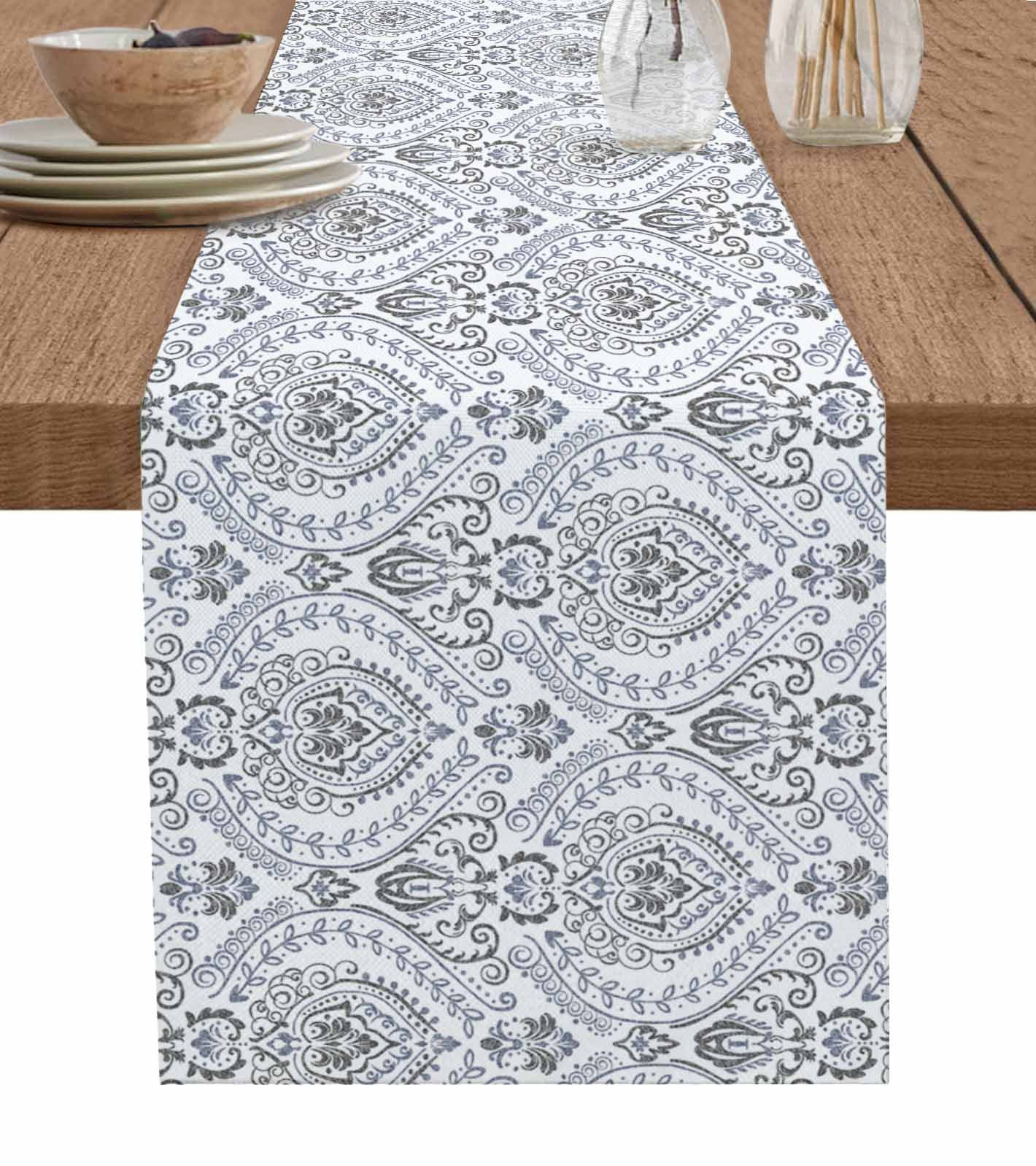 Baroque Texture Gradient Table Runner for Dining Table Kitchen r ...