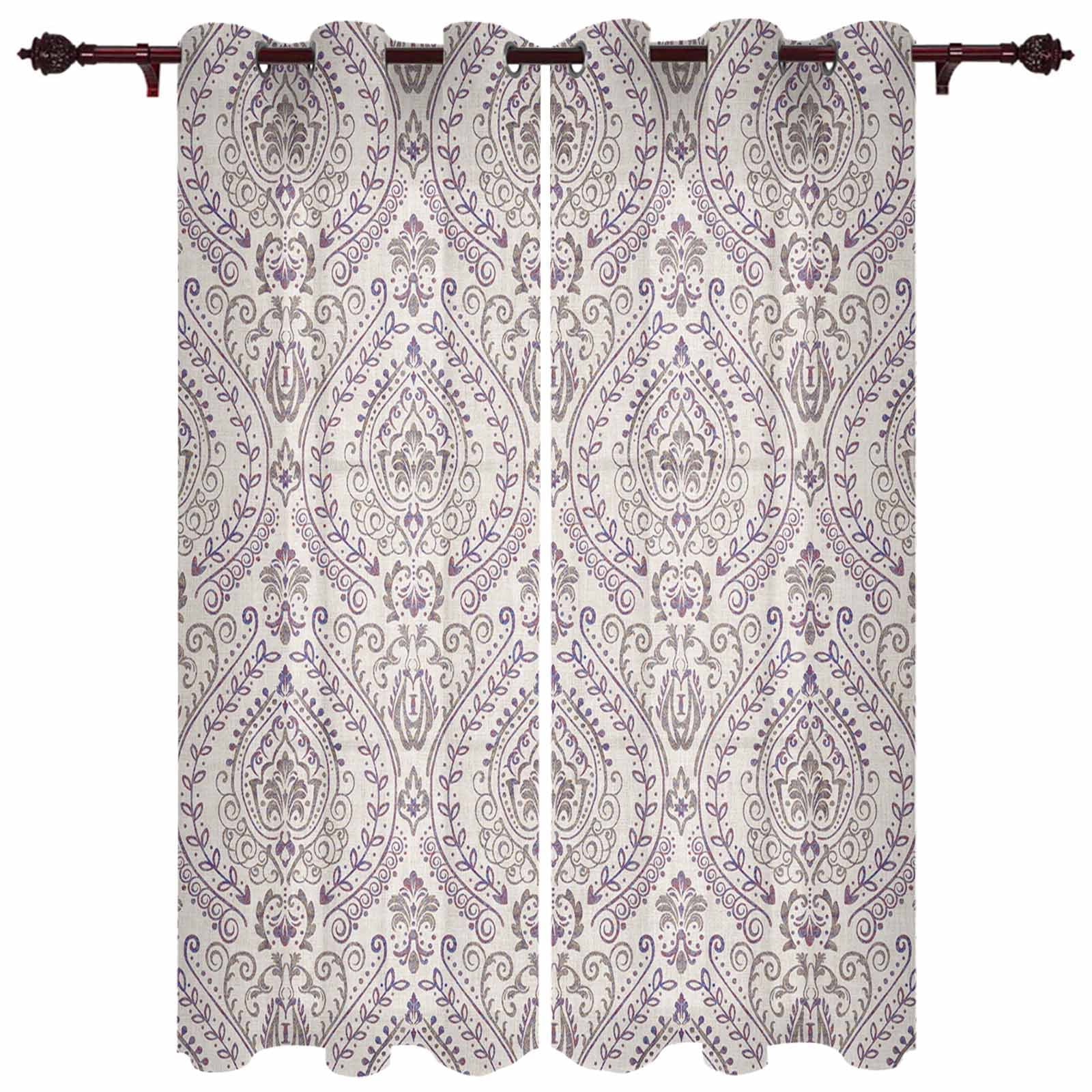 Baroque Texture Gradient Window Curtains for Living Room Luxury Bedroom ...