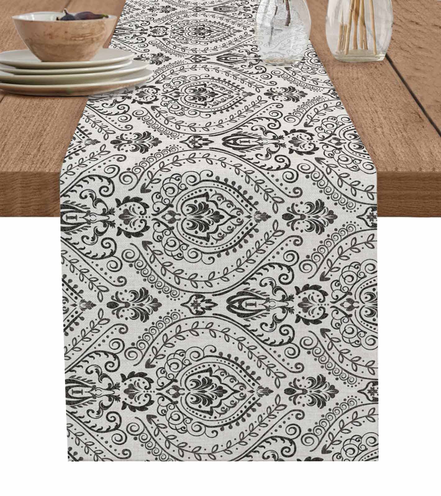 Baroque Textured Leaves Table Runner ration Home r Dinner Table ration ...