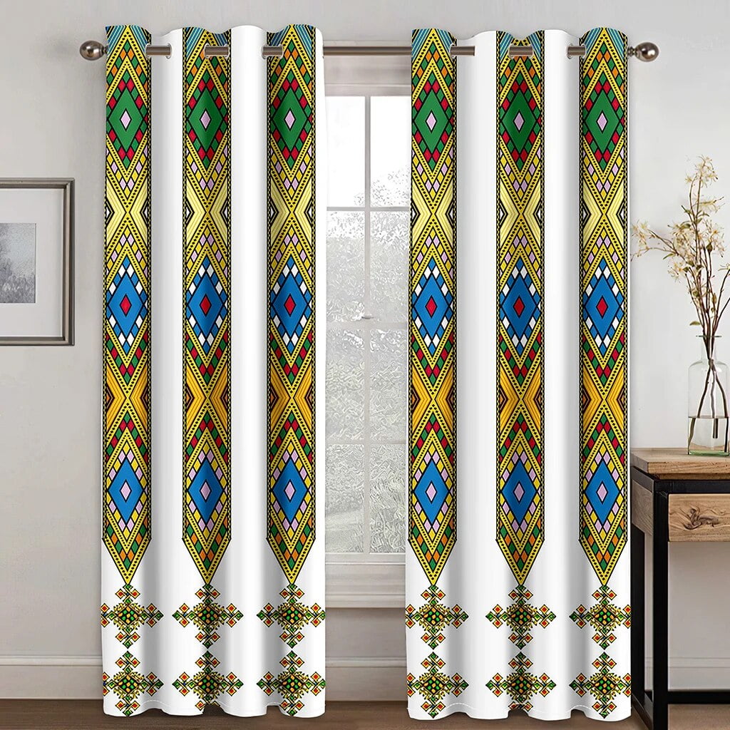 Baroque Two Drape Modern Black Gold Design Thin Curtains for Living ...