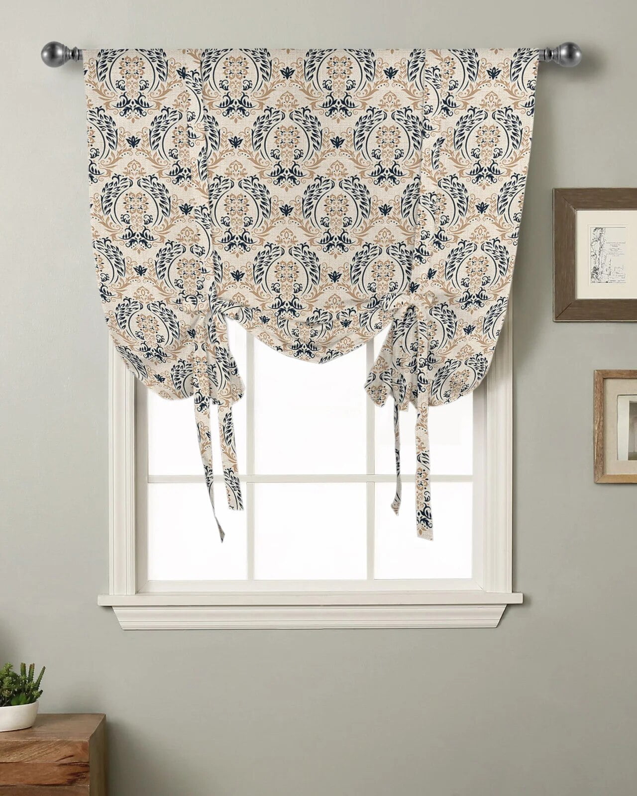 Baroque Vintage Window Curtain for Living Room Home Decor Blinds Drapes ...
