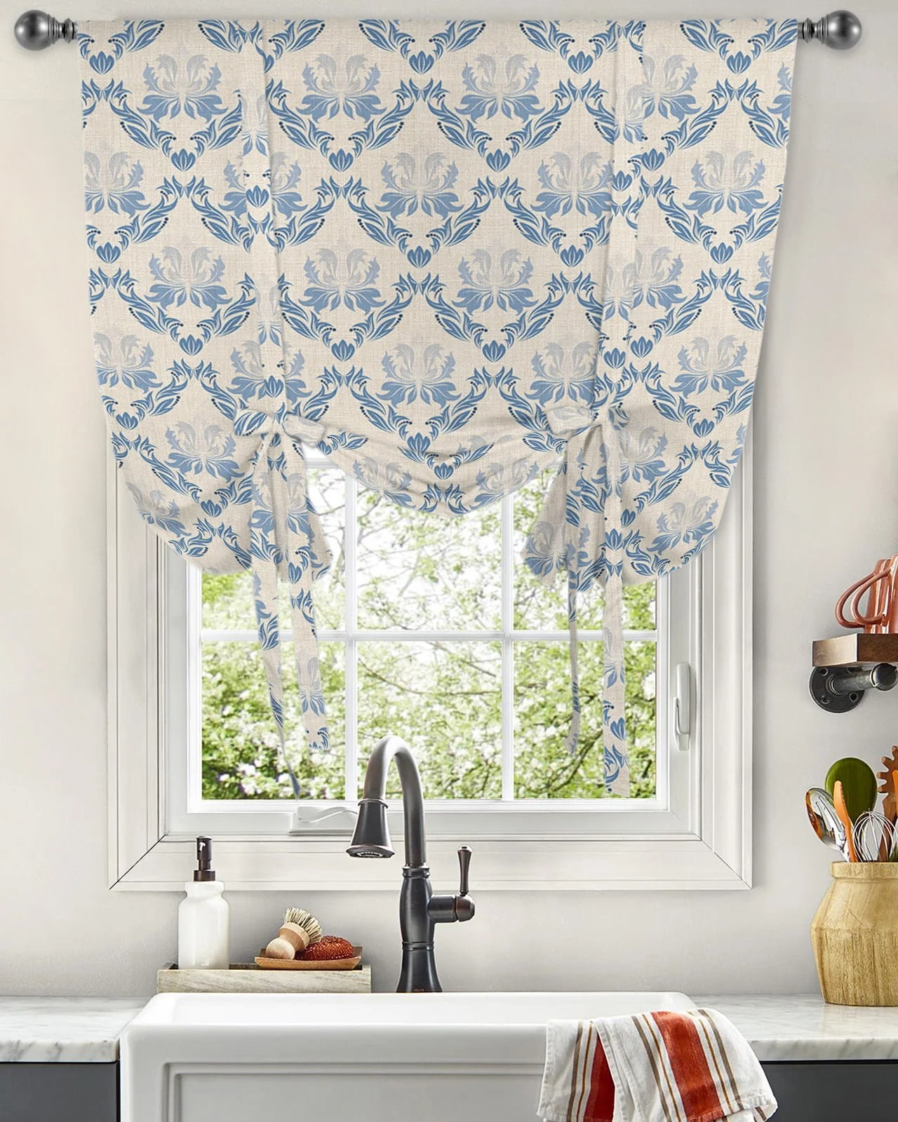 Baroque Vintage Window Curtain for Living Room Home Decor Curtain ...