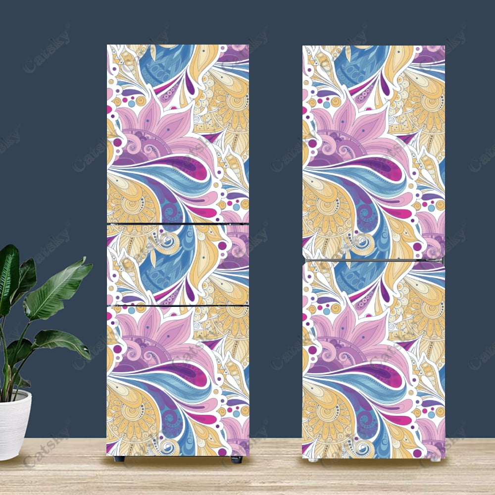 Baroque seamless border vintage floral Refrigerator Stickers Home r ...