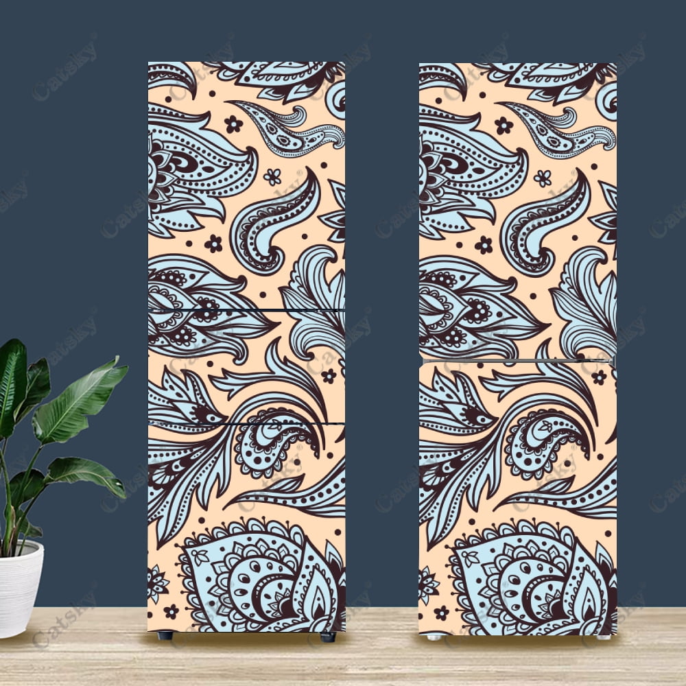 Baroque seamless border vintage floral Refrigerator Stickers Home r ...