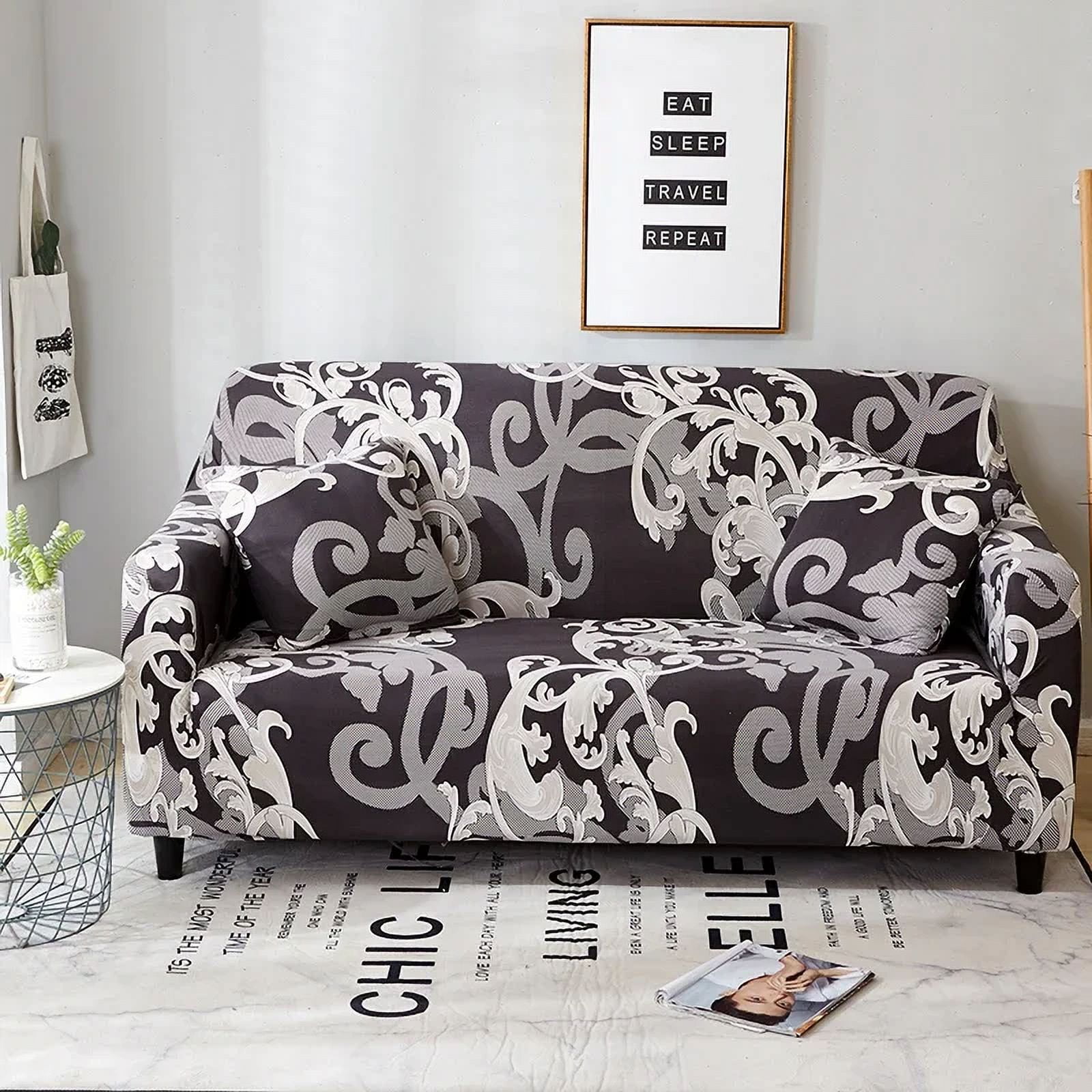 Baroque style sofa covers stretch for living room spandex slipcovers ...