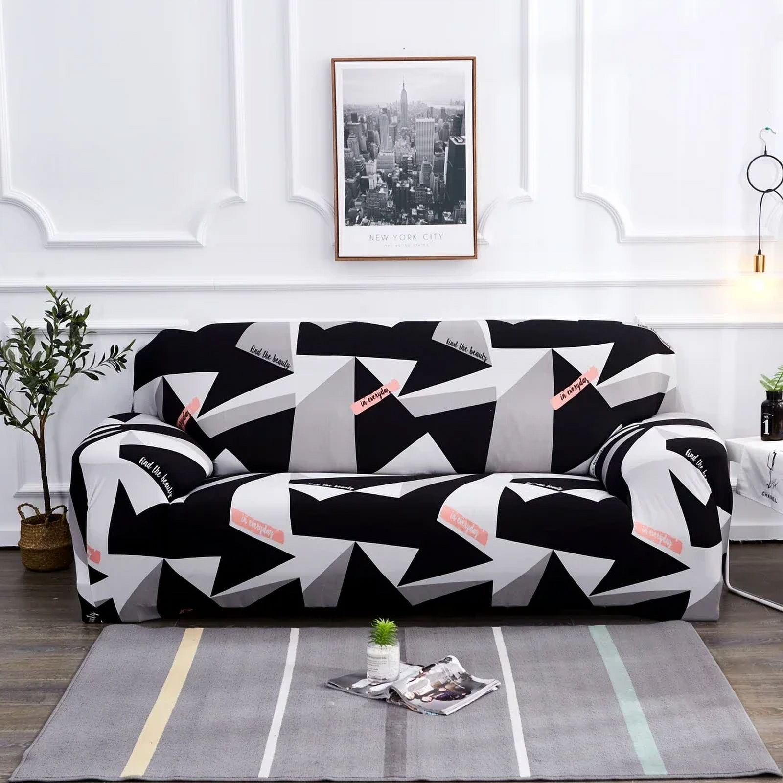 Baroque style sofa covers stretch for living room spandex slipcovers ...