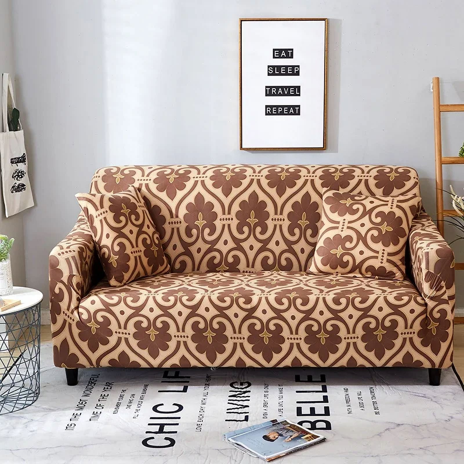 Baroque style sofa covers stretch for living room spandex slipcovers ...