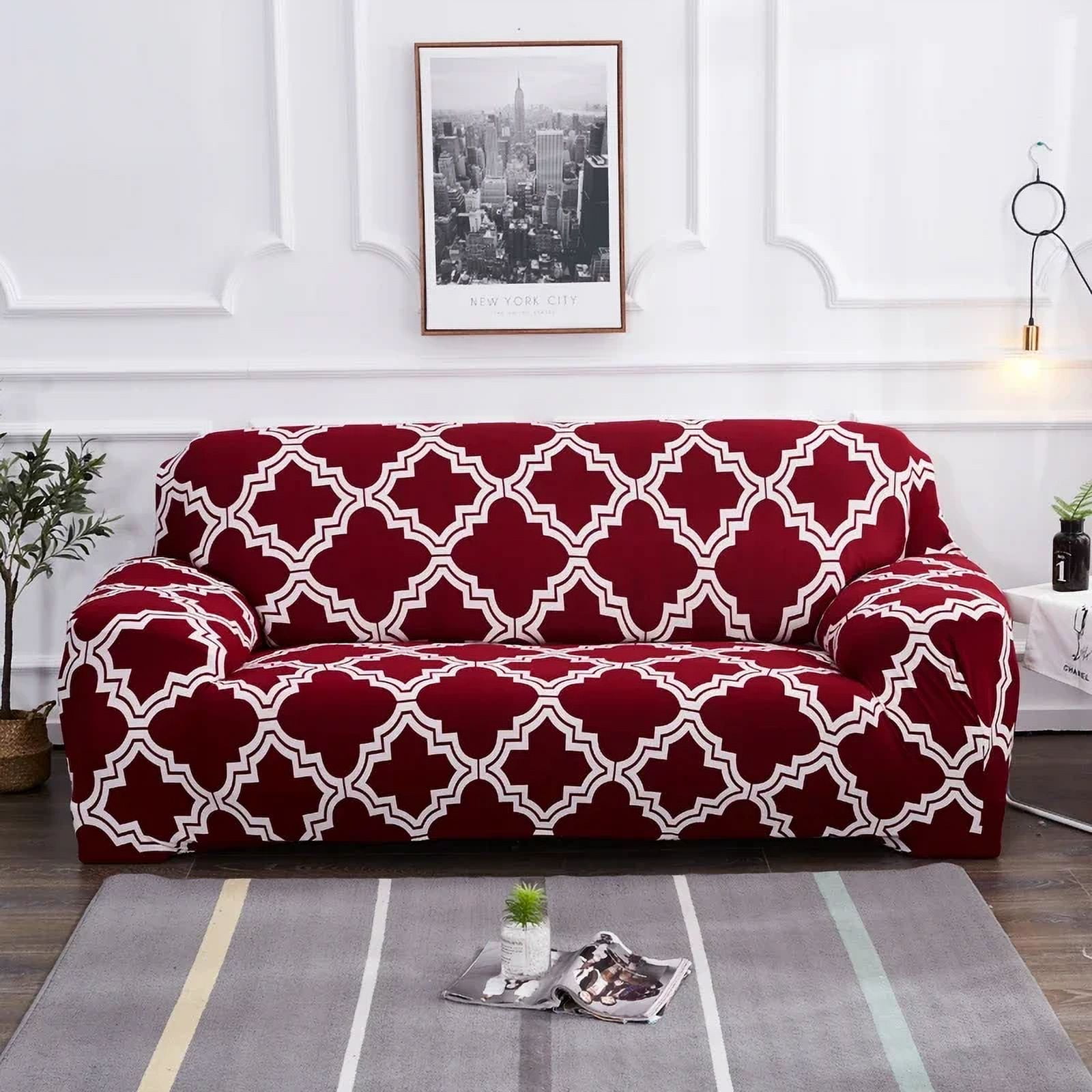 Baroque style sofa covers stretch for living room spandex slipcovers ...