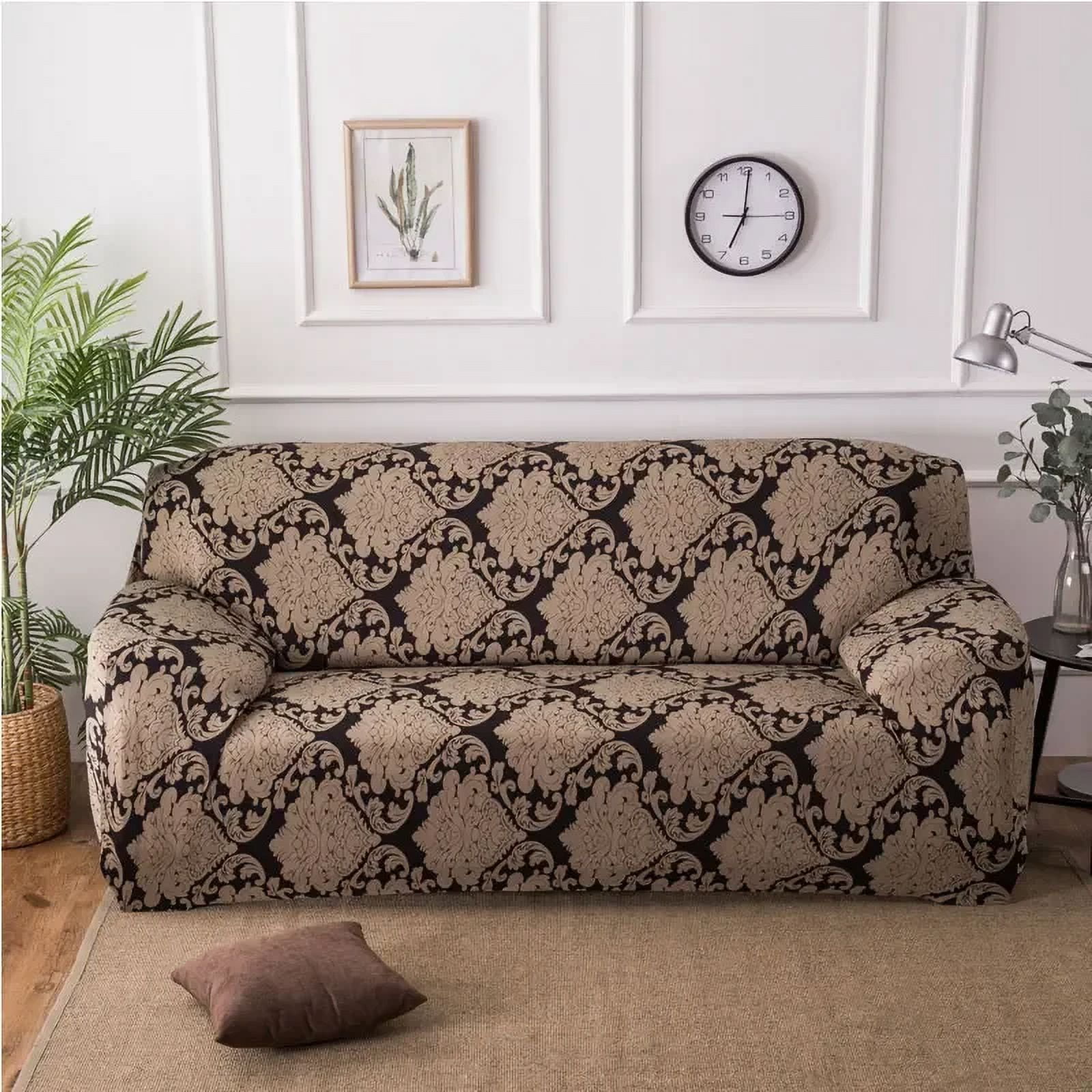 Baroque style sofa covers stretch for living room spandex slipcovers ...