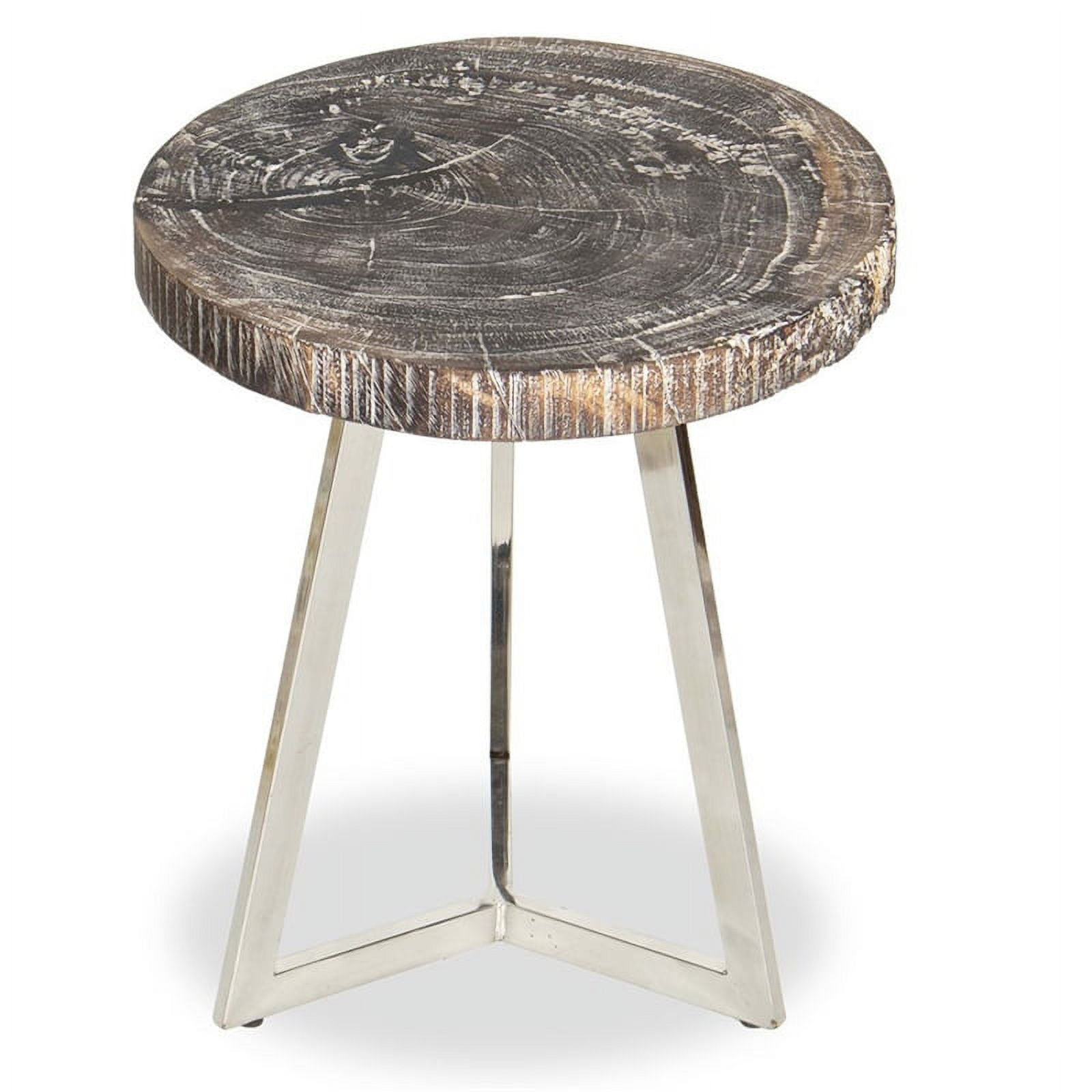 Baros Mid-Century Modern Round Solid Wood End Table in Brown - Walmart.com