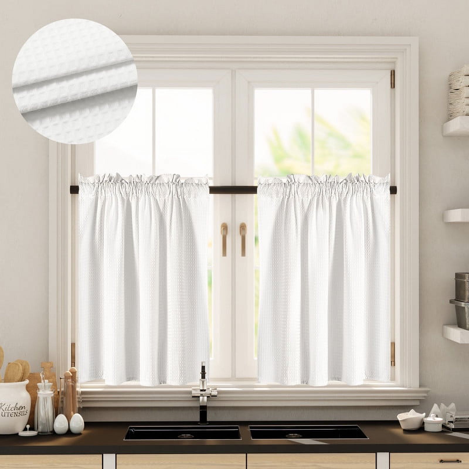 Bermuda Ruffle Kitchen Curtain Tier Set - Walmart.com