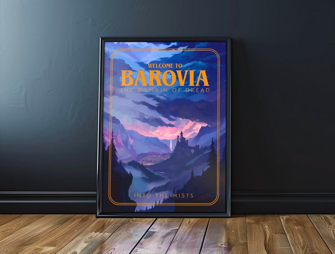 Barovia Dnd Castle Ravenloft Travel Poster, Dungeons And Dragons Decor ...