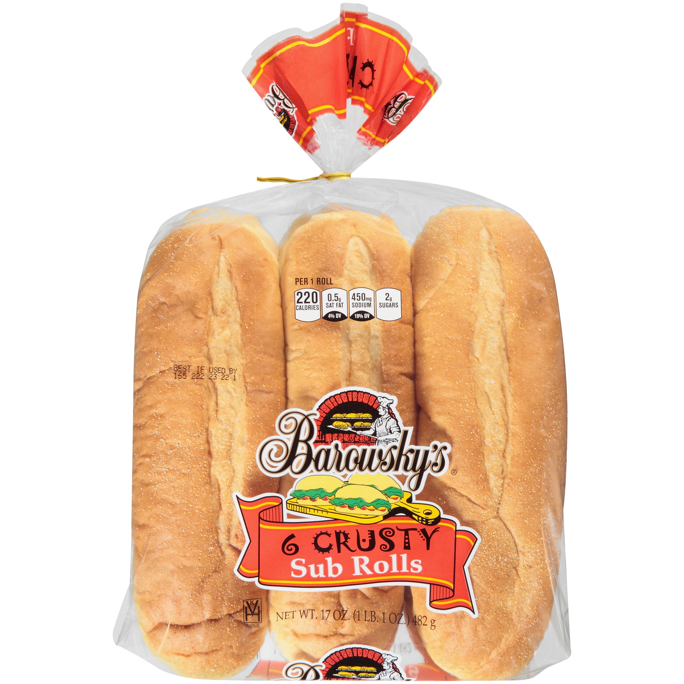 Barowsky's Sub Rolls, 6 Count, Shelf-Stable - Walmart.com