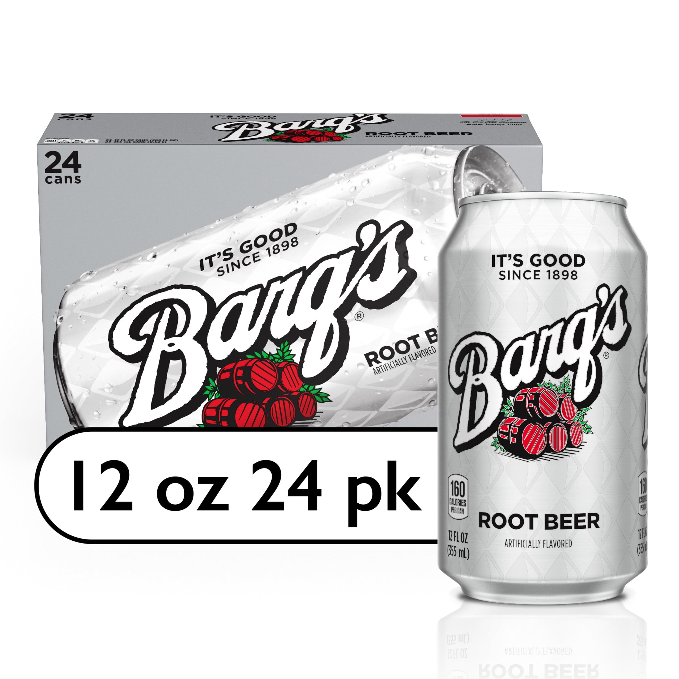 Barq's Root Beer Soda Soft Drink, 12 fl oz, 24 Pack - Walmart.com