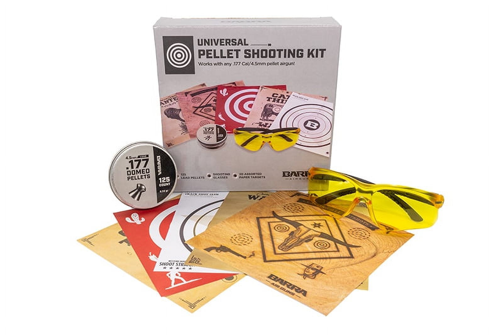 Barra 0.177 Domed Pellet Air Rifle Kit with Safety Glasses and Targets ...