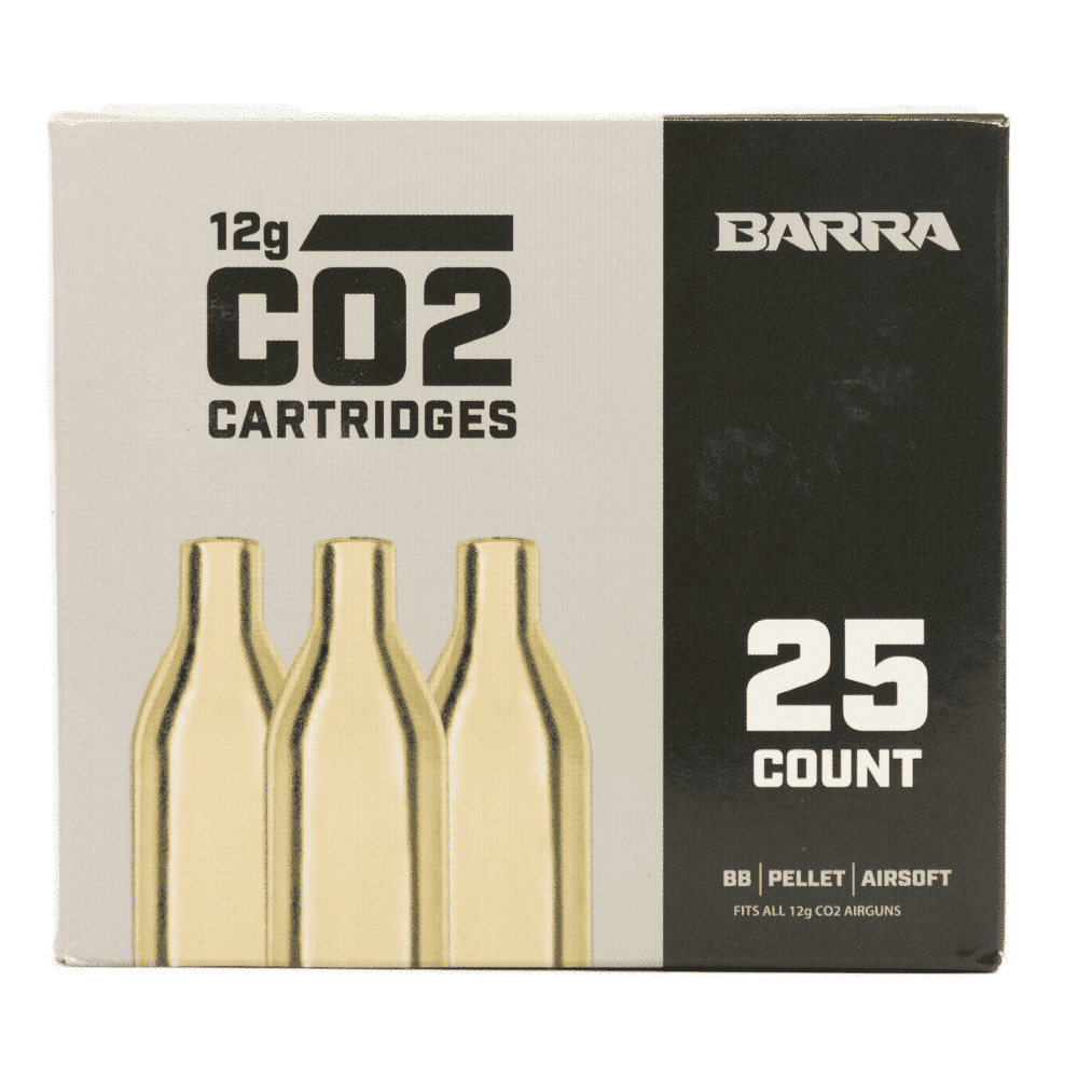 Barra Airguns, 12-Gram CO2 Cartridge, 25 Count, for Air Rifles ...