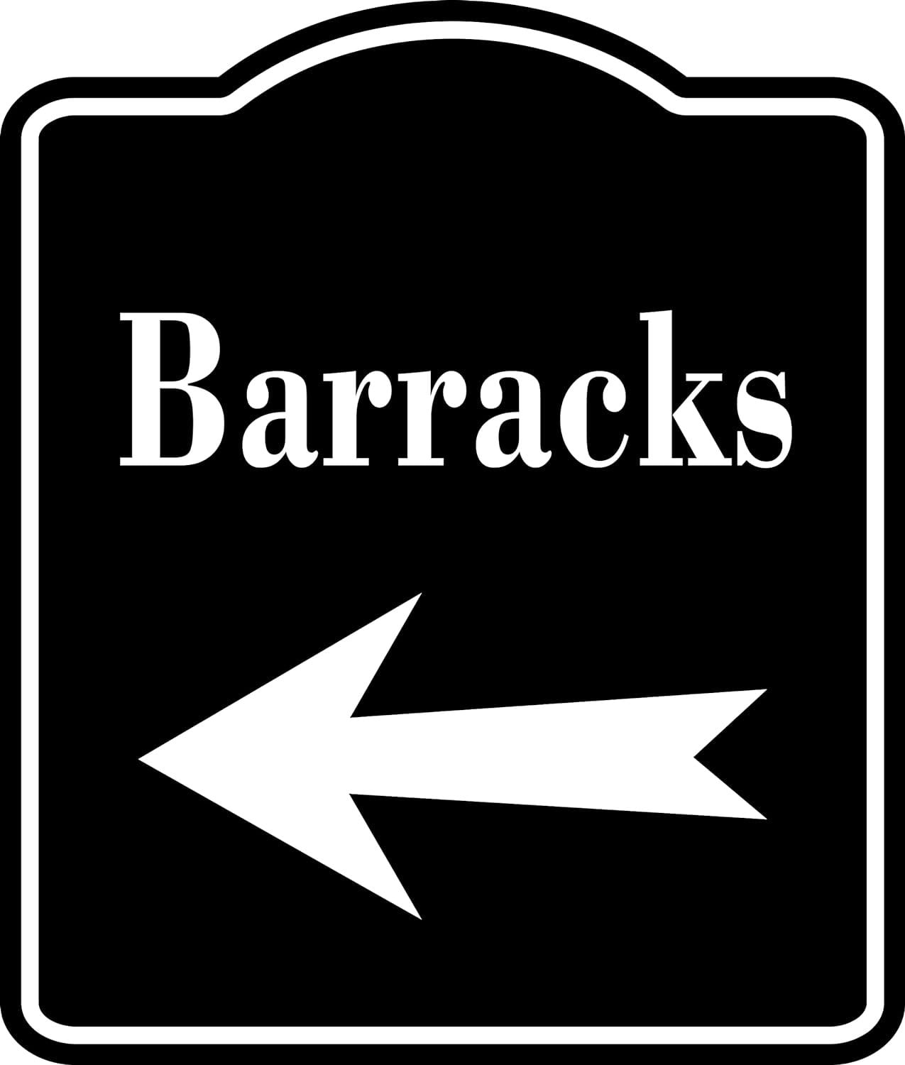 Barracks Left Arrow BLACK Aluminum Composite Sign, 15"x18" - Walmart.com