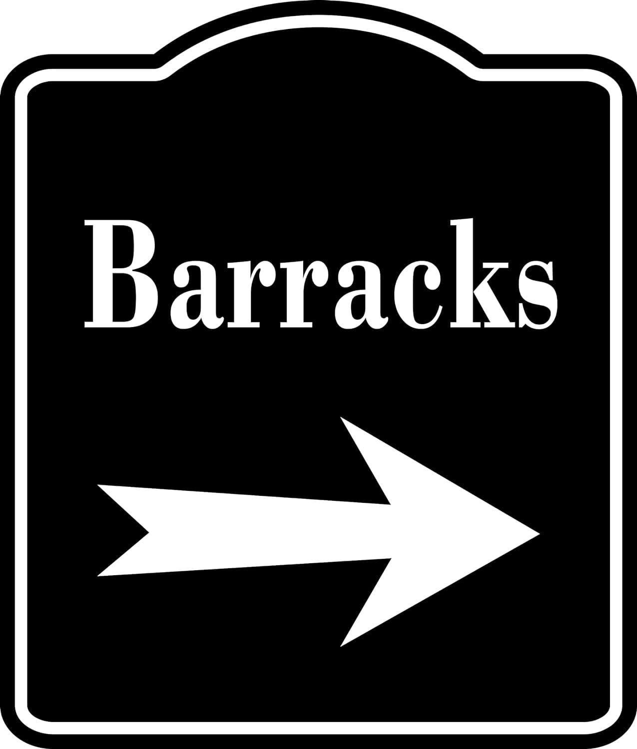 Barracks Right Arrow BLACK Aluminum Composite Sign, 8.5"x10" - Walmart.com