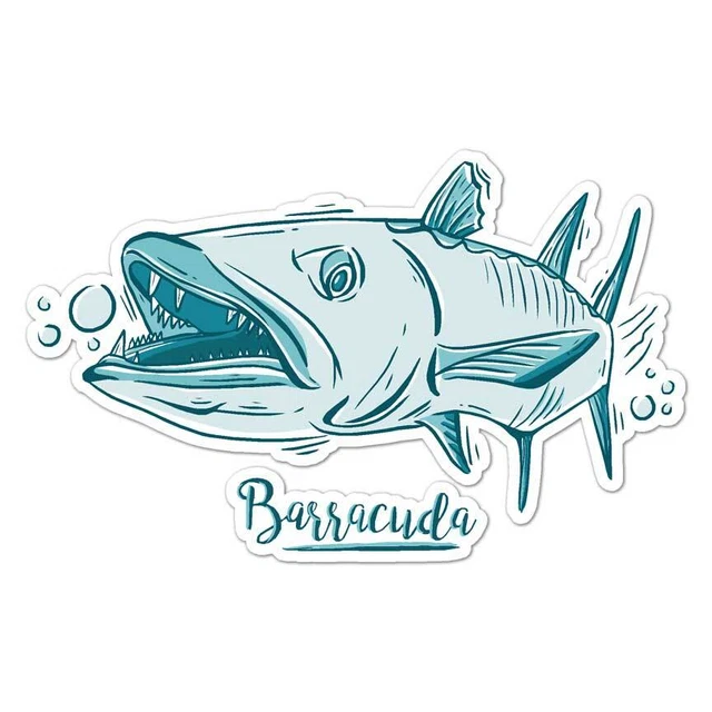 Barracuda Fish Sticker Indoor Outdoor Phone Decal Water Bottle Stickers ...