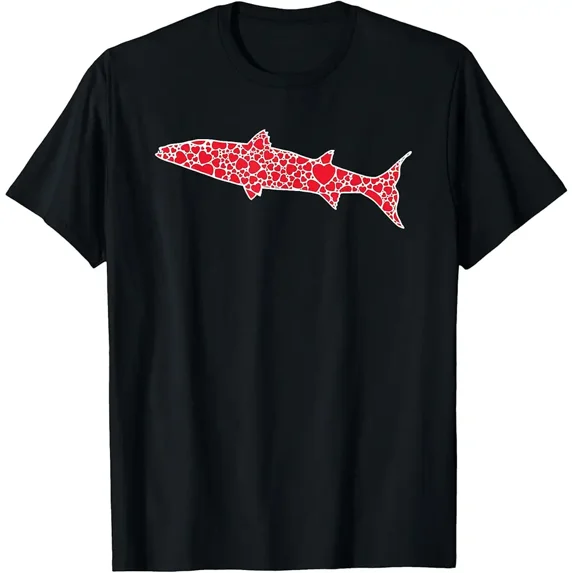 Barracuda Hearts Valentine's Day Marine Fish Lover Girl Gift T-Shirt ...