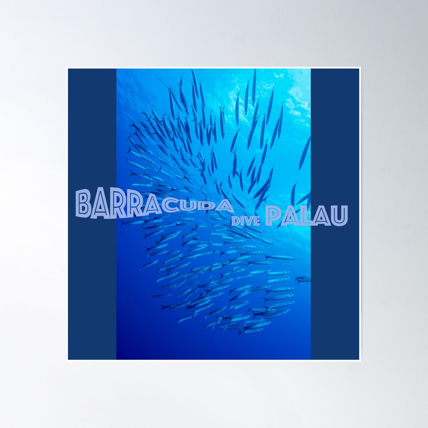 Barracuda In Blue Poster Wall Art, Modern Wall Decor, 16x16 UNFRAMED ...