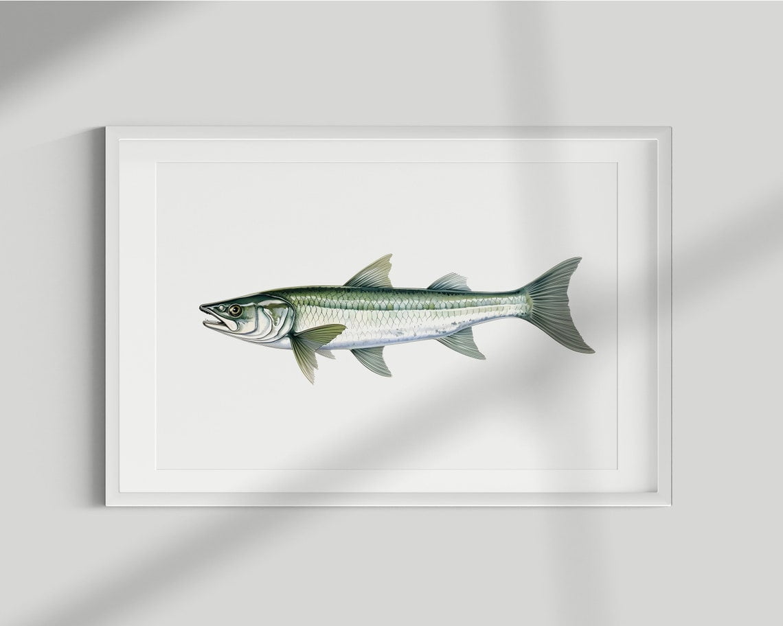 Barracuda Print, Fish Print, Barracuda, Wall Print, Fish Poster, Fish ...