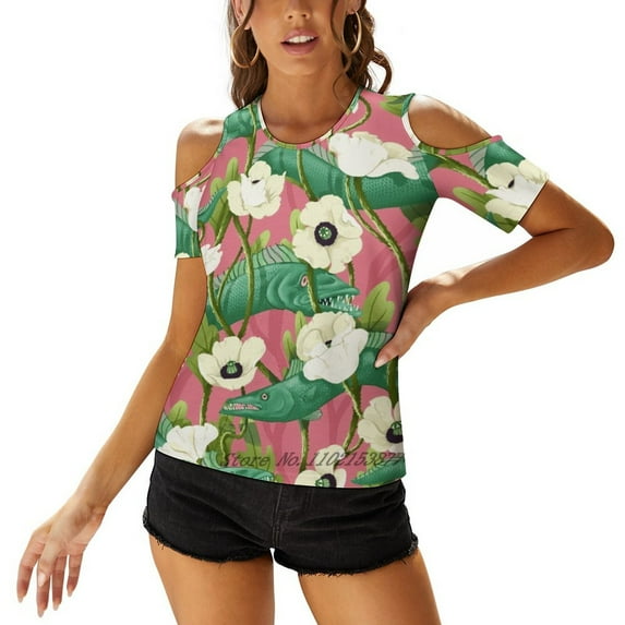 Barracuda - Spring Women'S T-Shirt Casual Short Sleeved Tops V-Neck ...