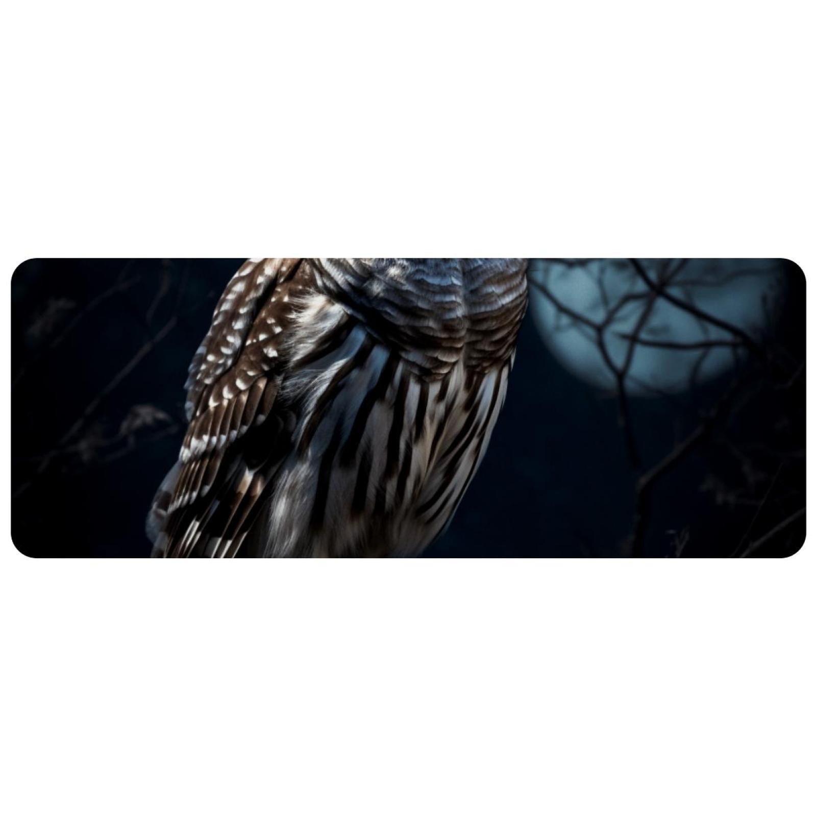 Barred Owl Sits Motionless in the Blue Moonlight Mouse Pad, Smooth ...