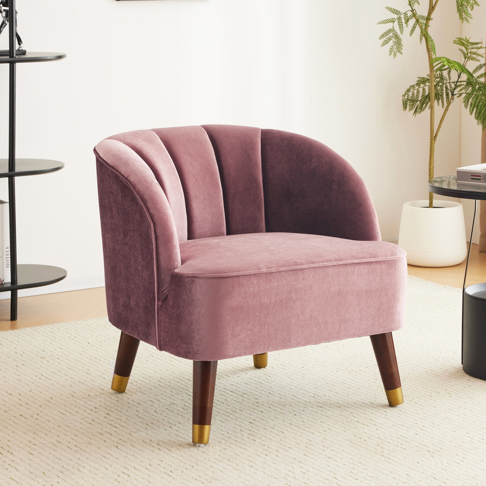 Barrel Accent Chair with Recessed Arms and Solid Hues | For Living ...