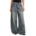 Barrel Baggy Jeans for Women Loose Wide Leg Low Rise Boyfriend Pants ...