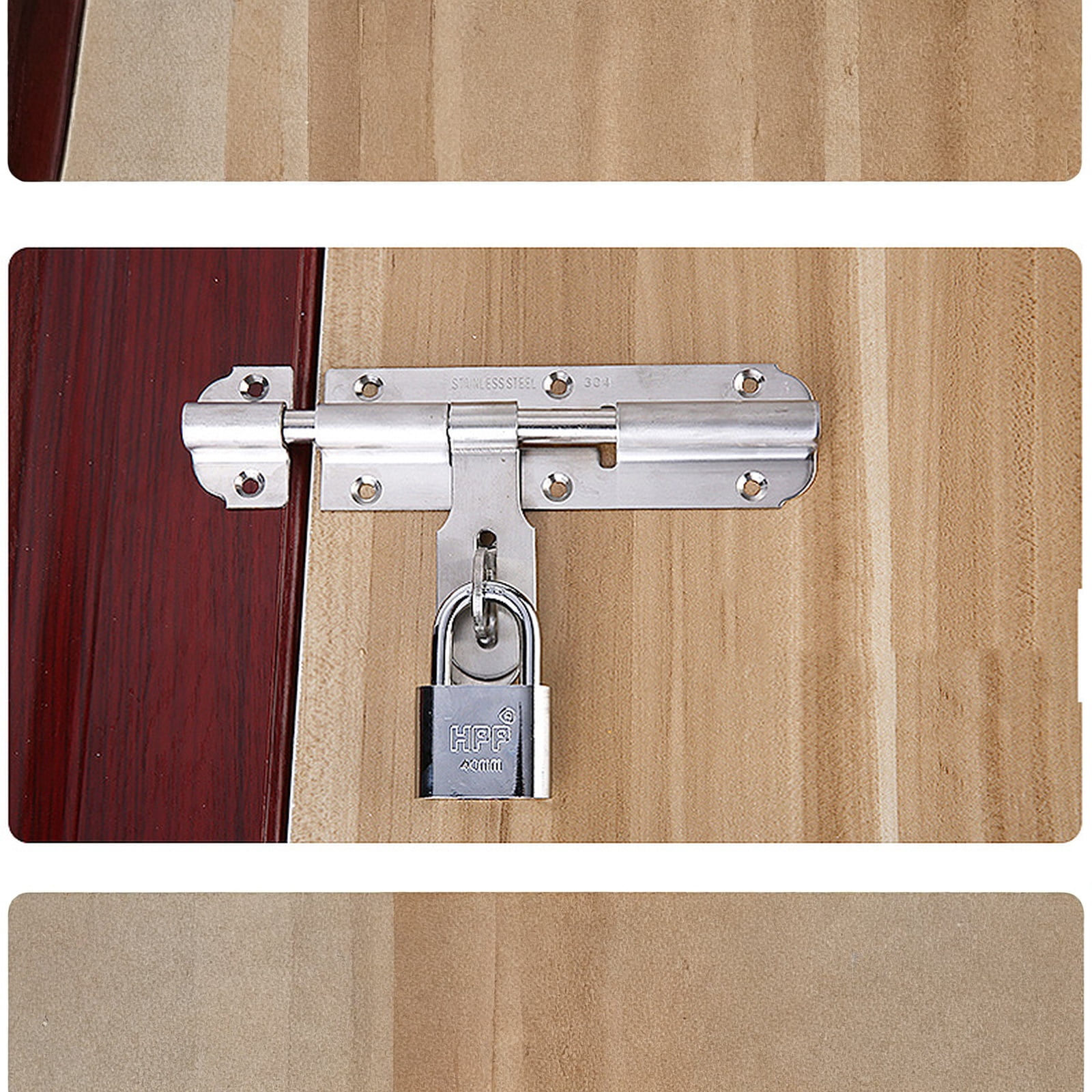 Barrel Bolt 4.29 Inches Slide Door Bolt, Thickened Stainless Steel Sliding Lock For Door ...