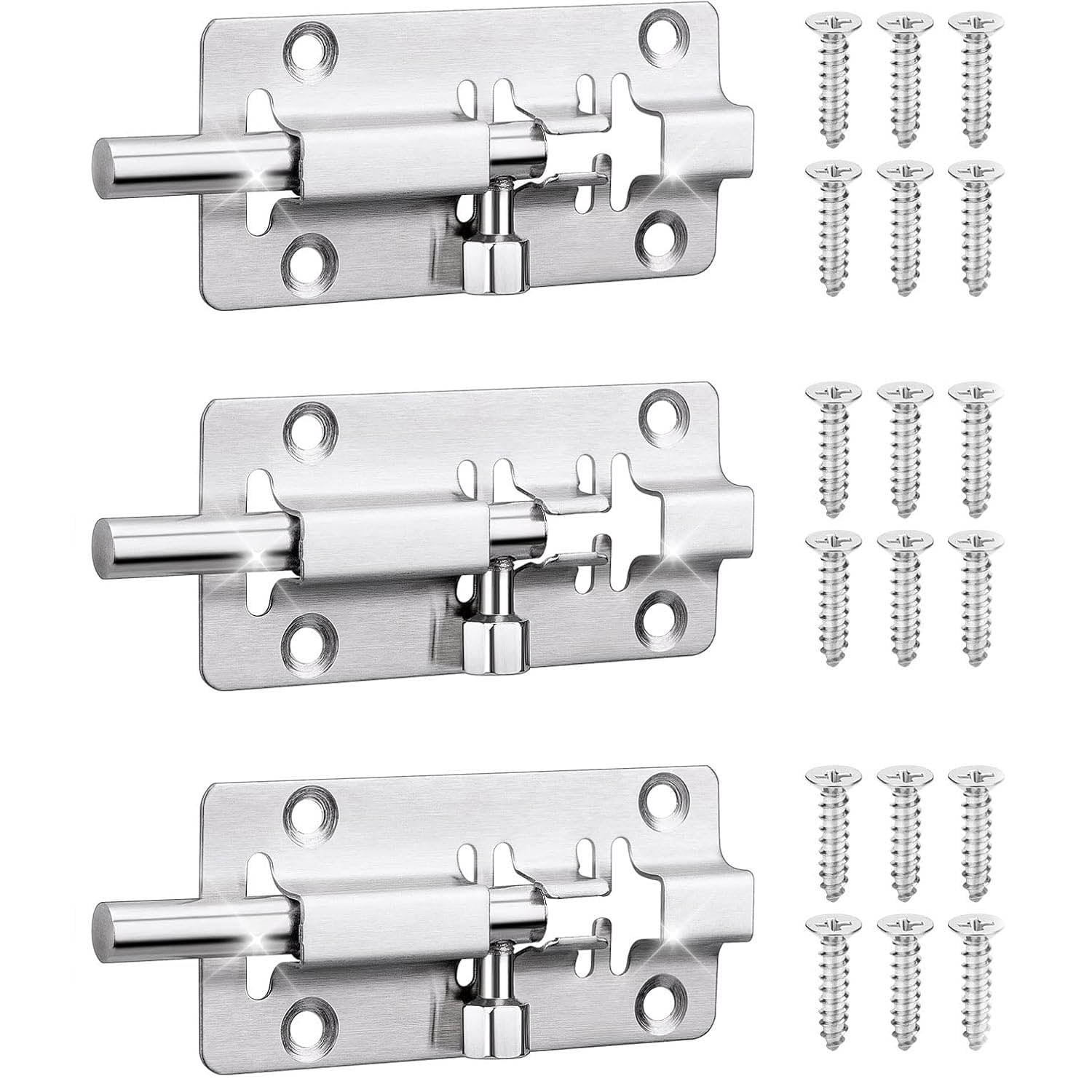 Barrel Bolt Latch, Thickened Door Bolt Lock, Premium Stainless Steel ...