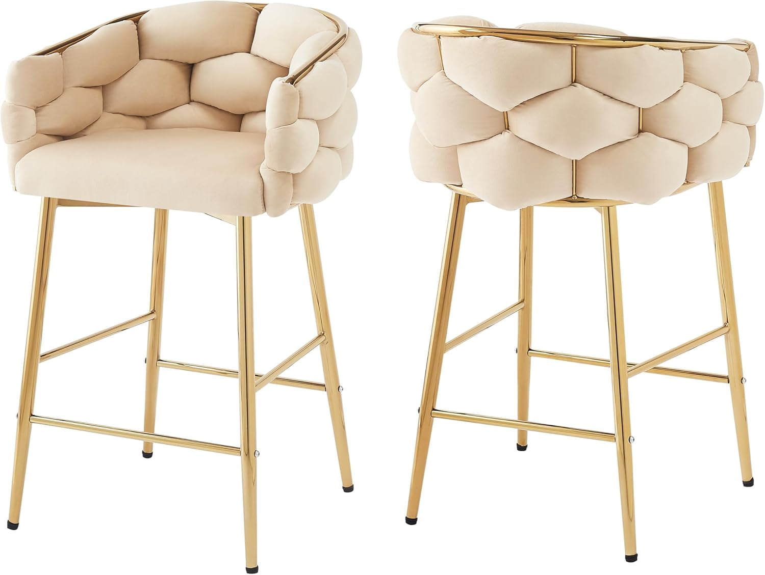 Barrel Counter Stools,Velvet Counter Height Barstools, Modern Luxury ...