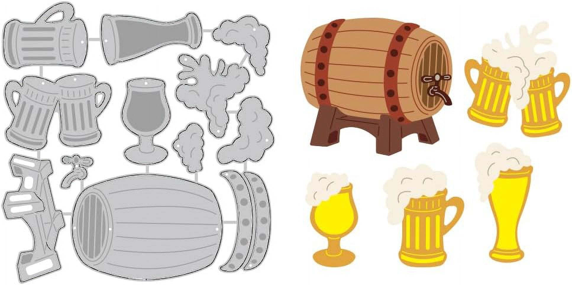 Barrel Cutting Die Beer Mug Die Cut Embossing Stencils Template for ...