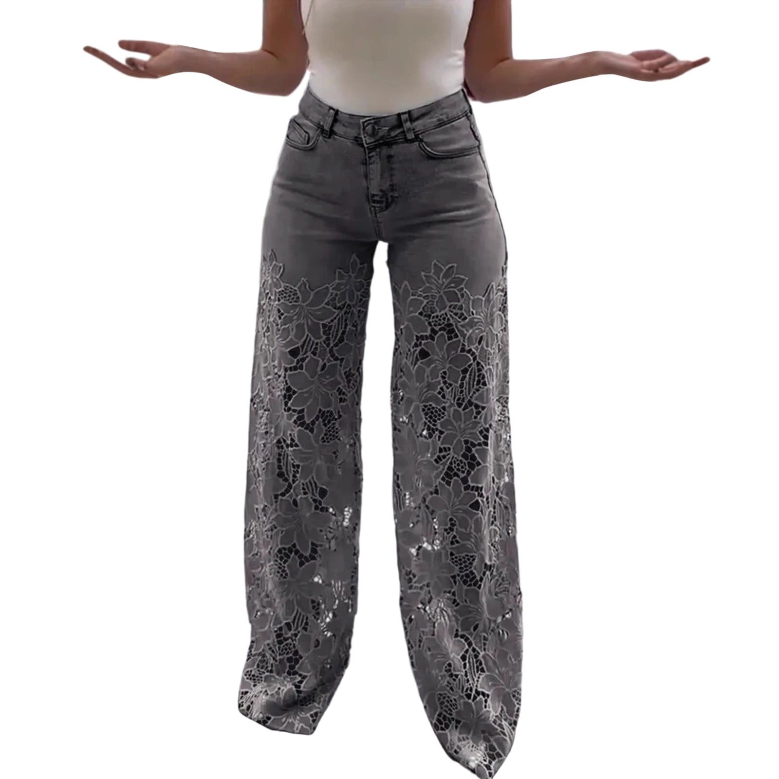 Barrel Jeans for Women Stretchy Wide Leg High Waisted Relax Fit Denim ...
