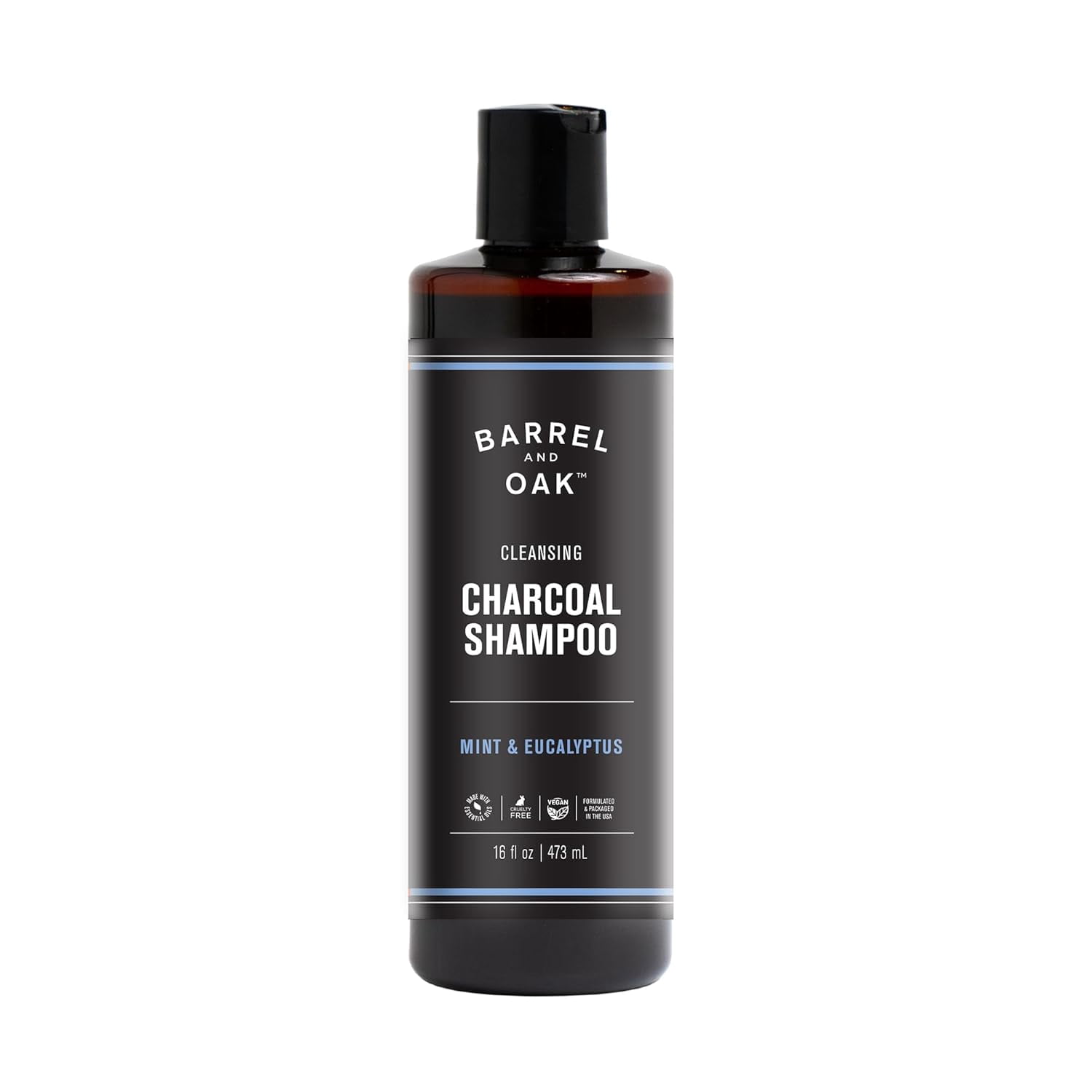 Barrel & Oak Mint & Eucalyptus Charcoal Shampoo for Men, Cleansing Men ...