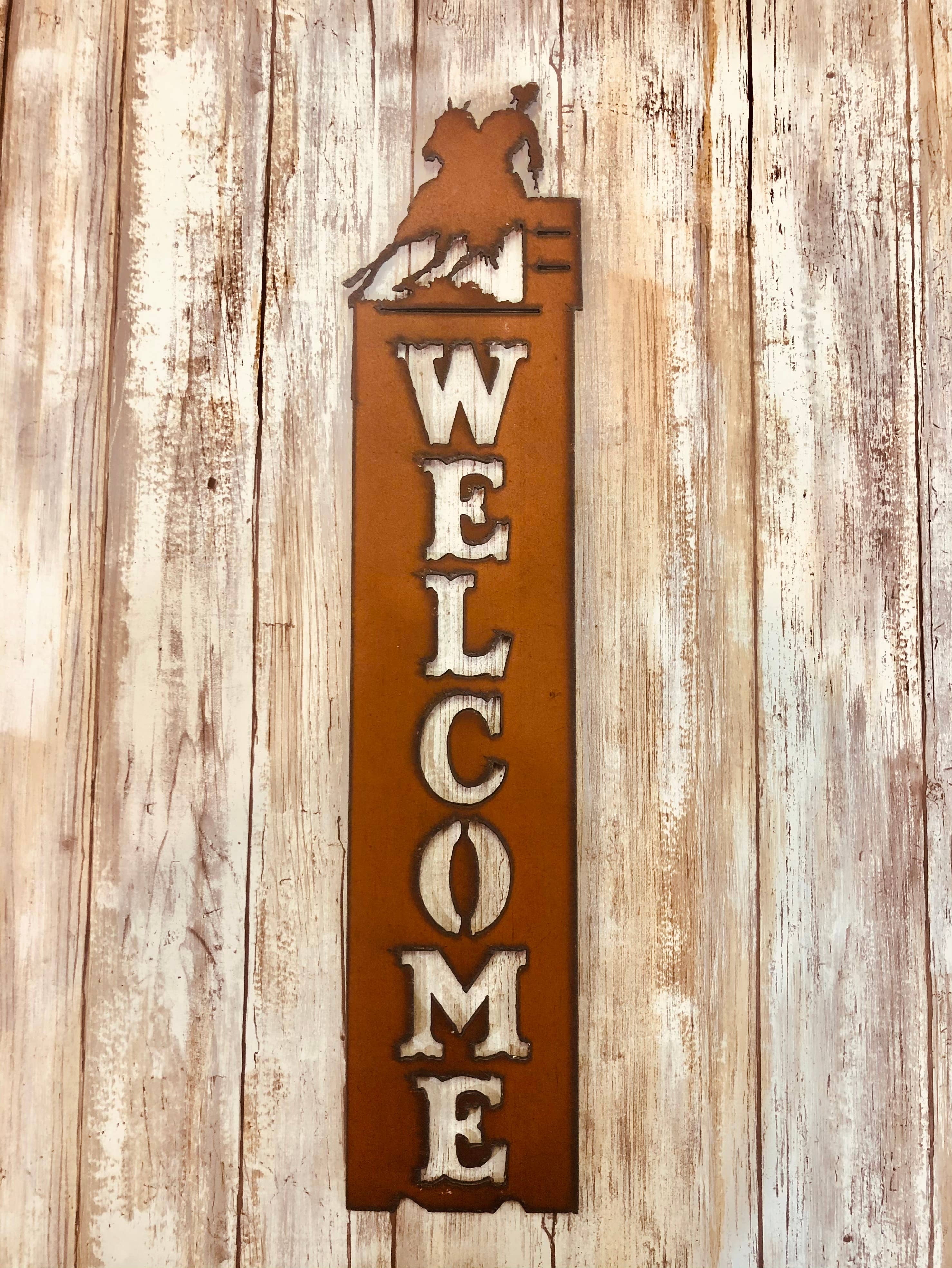 Barrel Racer Western Rodeo Vertical Welcome Sign - Walmart.com