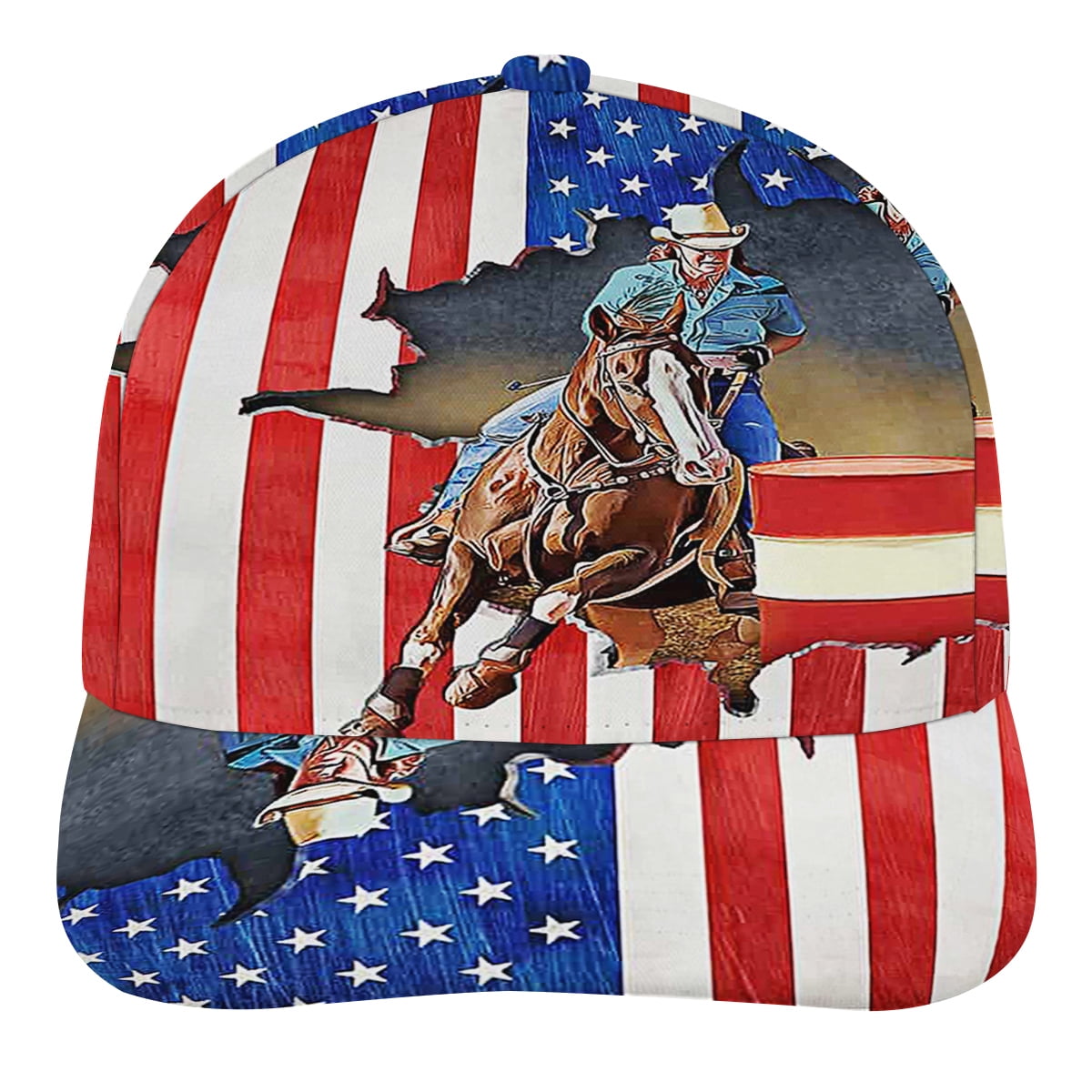Barrel Racing Barrel Racing American flag baseball cap hat - Walmart.com