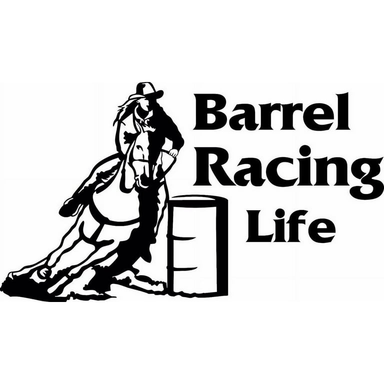 Barrel Racing Decal Euro Oval Decal Barrel Racing Horse On Black