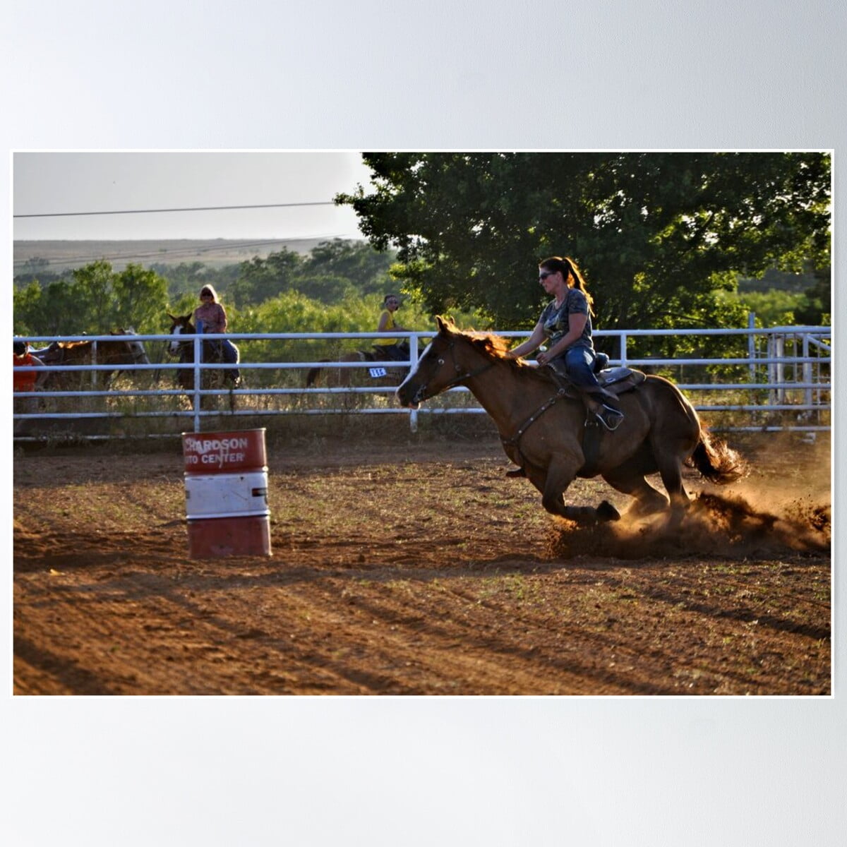 Barrel Racing Poster Wall Art, Modern Wall Decor For Living Room Bedroom, 24x36 UNFRAMED ...
