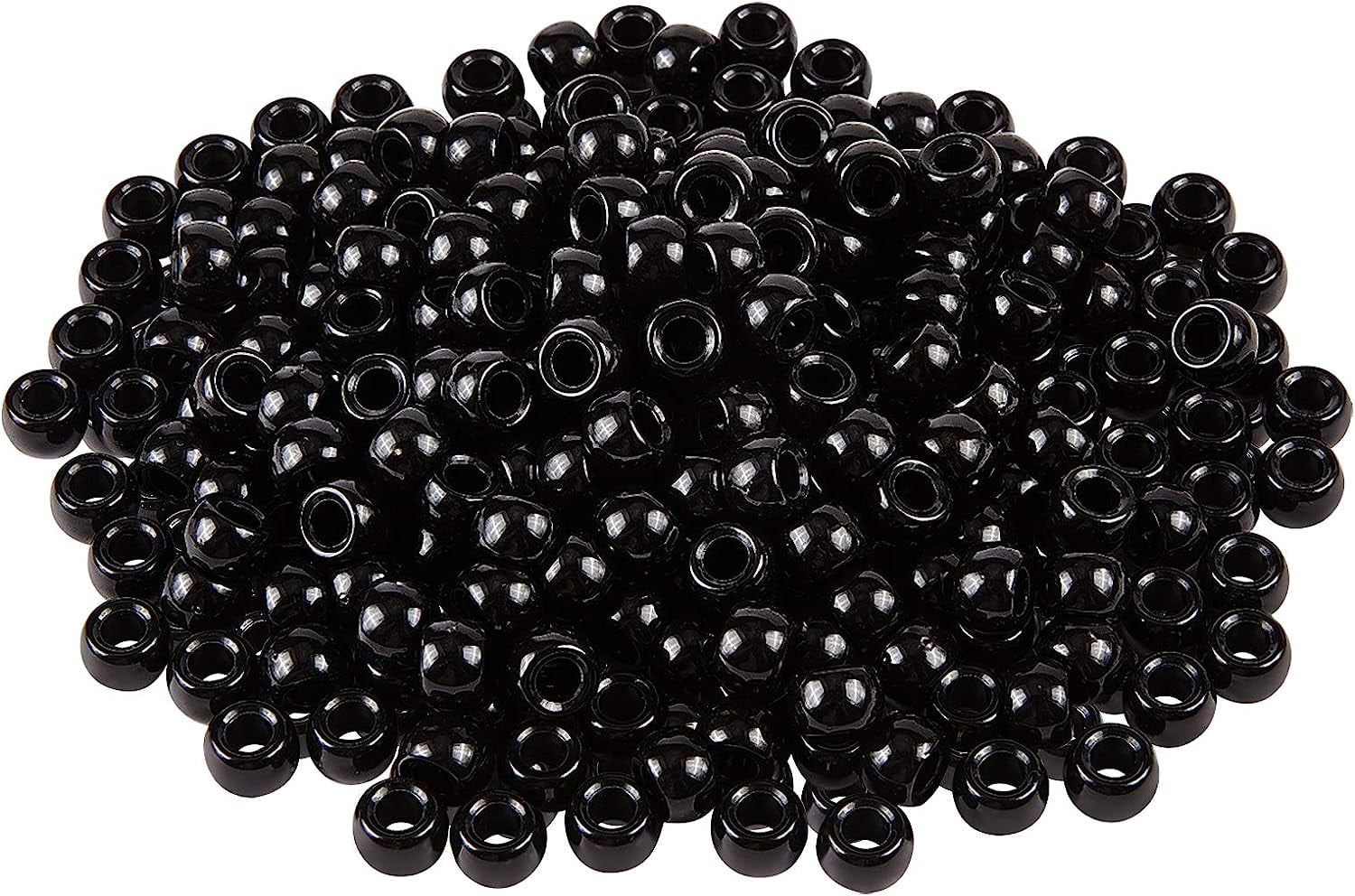 Barrel Resin Beads 5-6mm Barrel Pony Bead with 4mm Hole Black Total 116g for Arts & Crafts ...