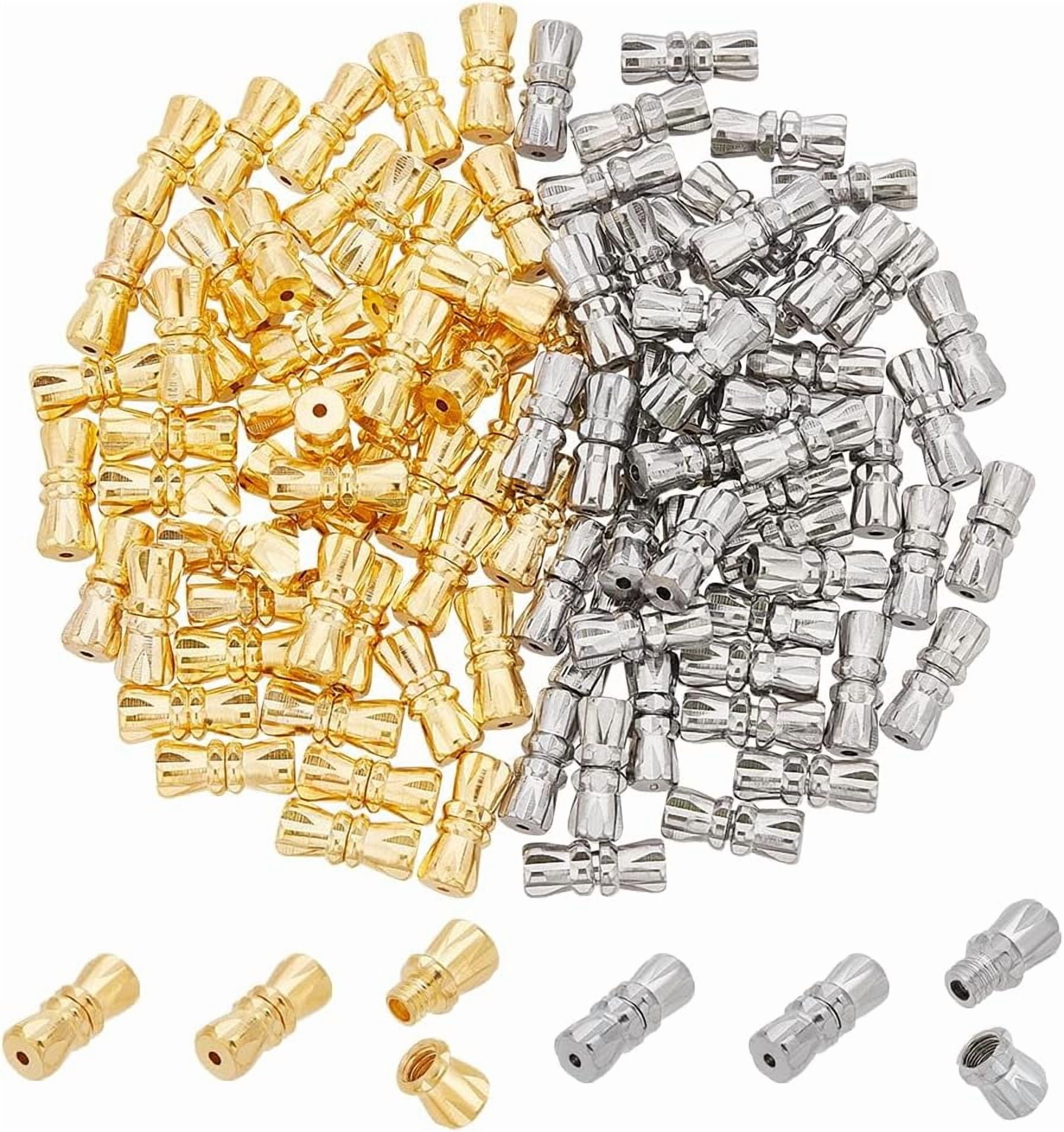 Barrel Screw Clasps 100 Sets Copper Screw Twist End Tip Barrel Clasps ...