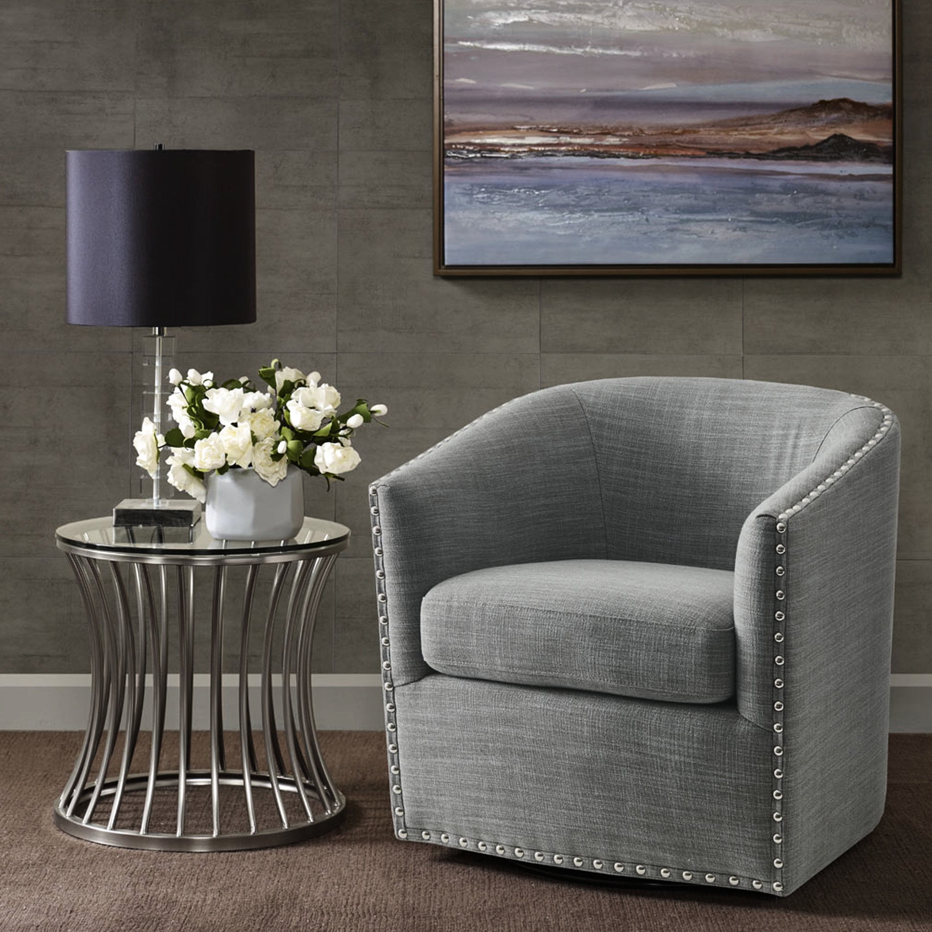 Barrel - Style Swivel Chair | 360 - Degree Rotation for Home Use ...